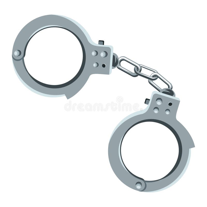 Handcuffs Police Symbol Vector Illustration Stock Vector - Illustration ...