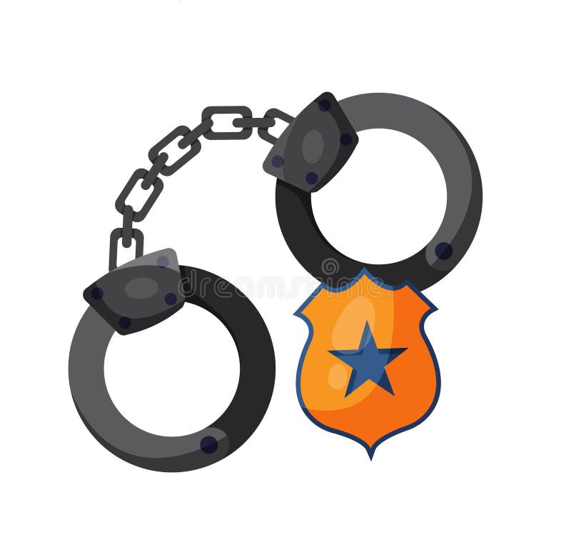 Handcuffs Police Symbol Vector Illustration Stock Vector - Illustration ...