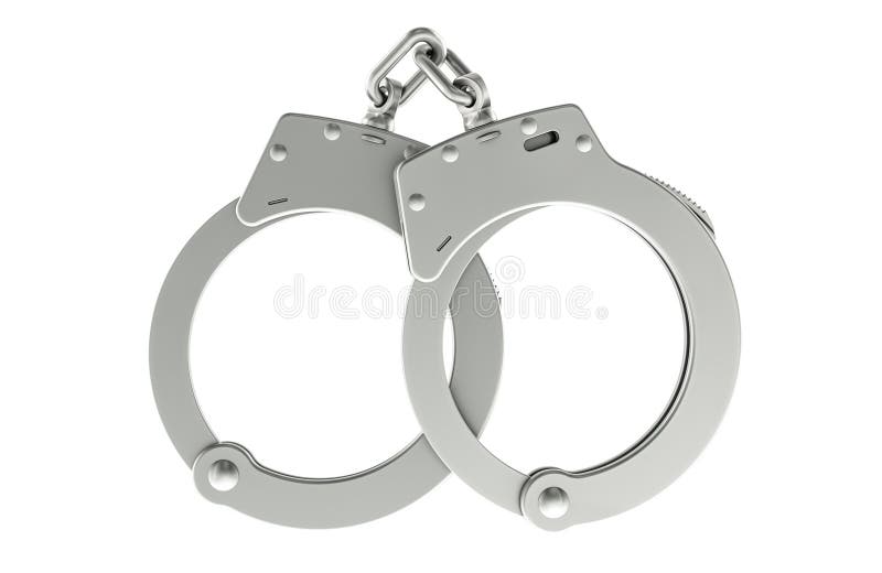 Handcuffs, Top View. 3D Rendering Stock Illustration - Illustration of ...