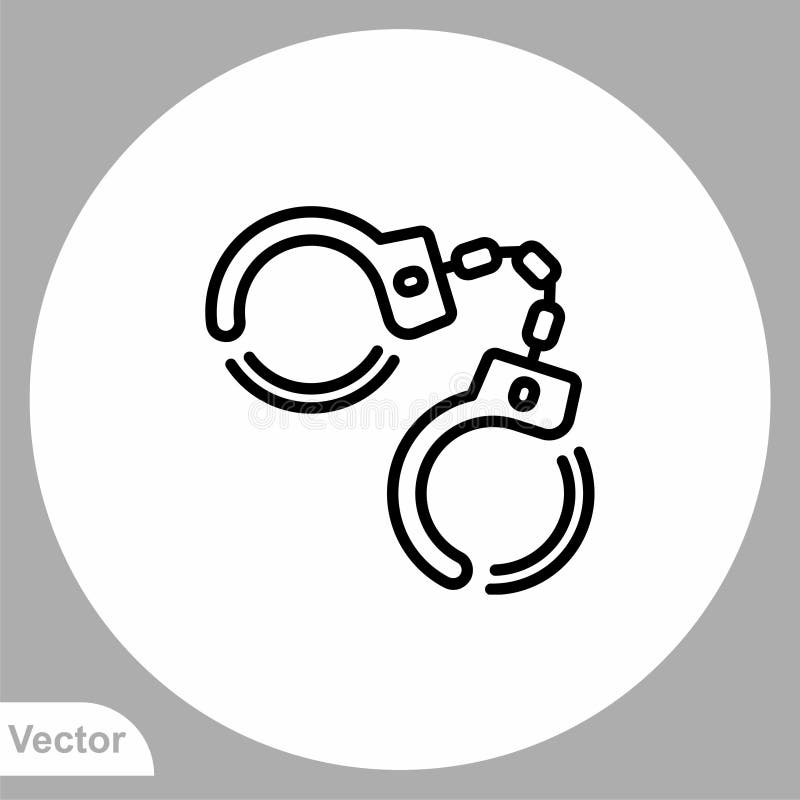 Handcuffs Vector Icon Sign Symbol Stock Vector - Illustration of legal ...