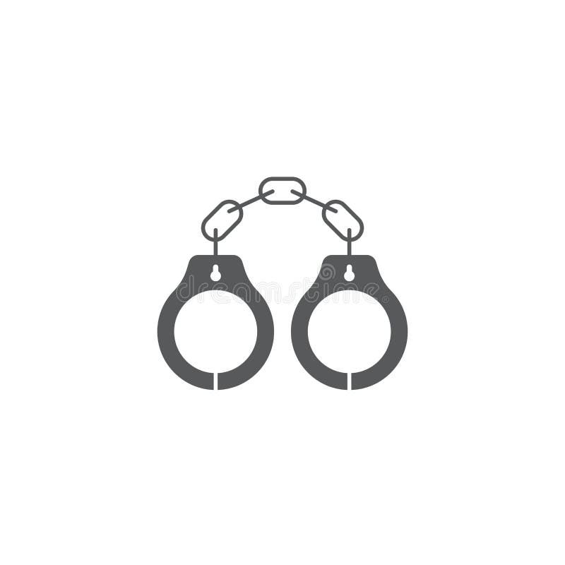 Handcuffs Vector Icon Symbol Prison Isolated White Background Stock ...