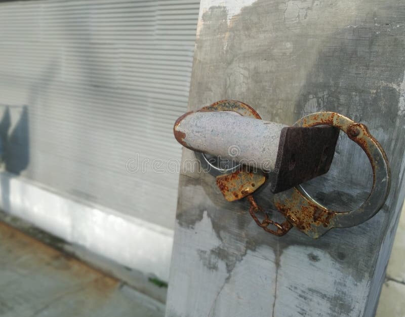 The Handcuffs Were Starting To Rust Stock Photo - Image of furniture ...