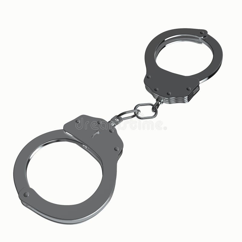 Handcuffs on white stock illustration. Illustration of legal - 32616829