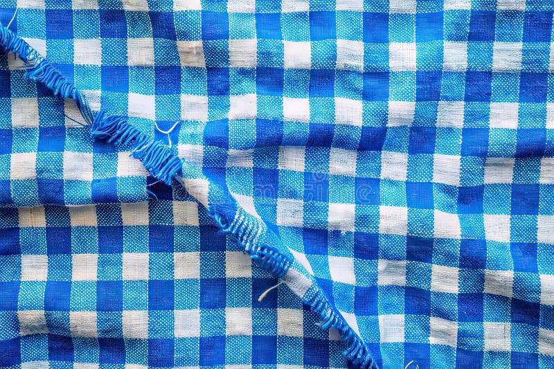 HandDrawn Abstract Blue and White Plaid Pattern with Frayed Edges ...