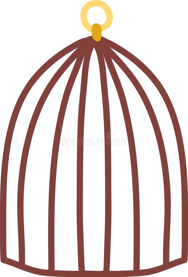 Handdrawn Bird Cage stock illustration. Illustration of vector - 352492422
