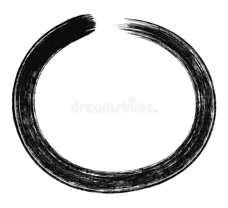 Handdrawn Brush Line Border Circle Stock Vector - Illustration of edge ...