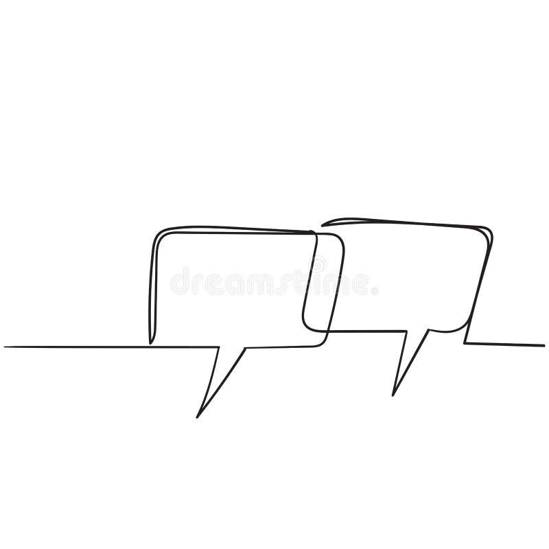 Handdrawn Bubble Speech Illustration with One Single Line Style Stock ...