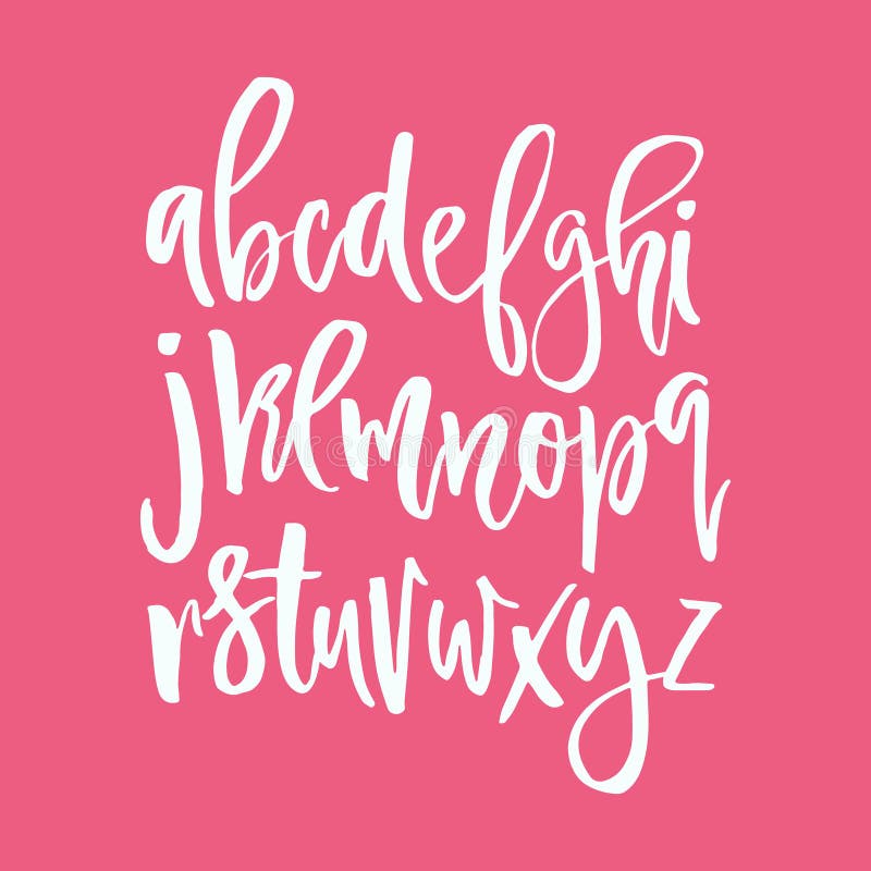 Handdrawn Calligraphic Alphabet Stock Vector - Illustration of ...