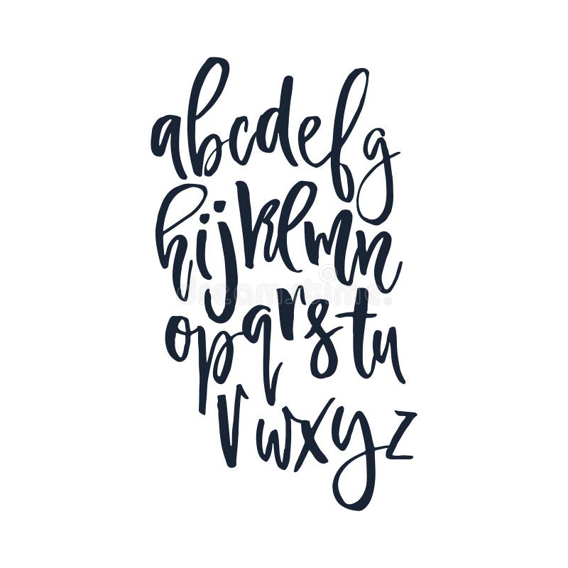 Handdrawn Calligraphic Alphabet Stock Vector - Illustration of alphabet ...