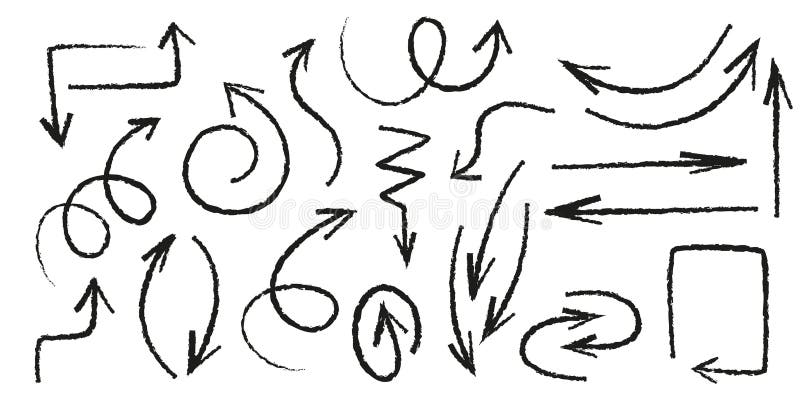 Handdrawn Twisted Curve Arrows Stock Illustrations – 19 Handdrawn ...