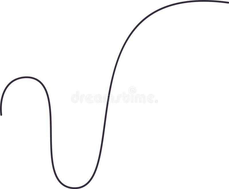 Handdrawn Curved Line stock illustration. Illustration of graphic ...