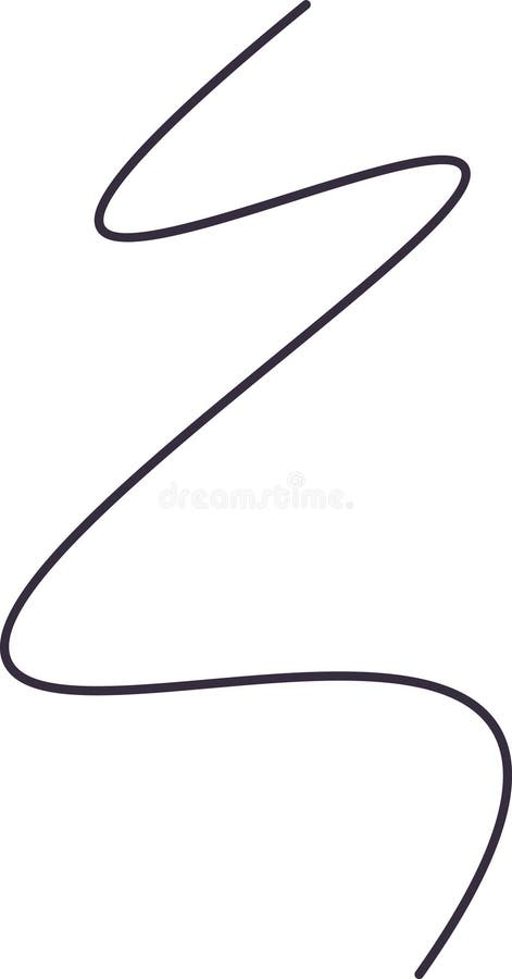 Handdrawn Curved Line stock vector. Illustration of scribble - 353251075
