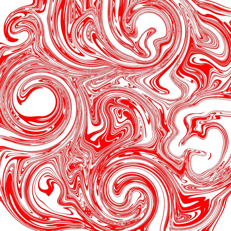 Handdrawn Expressive Abstract Digital Red and White Modern Style ...
