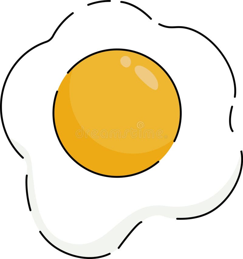 Handdrawn Fried Egg stock vector. Illustration of shape - 354436132