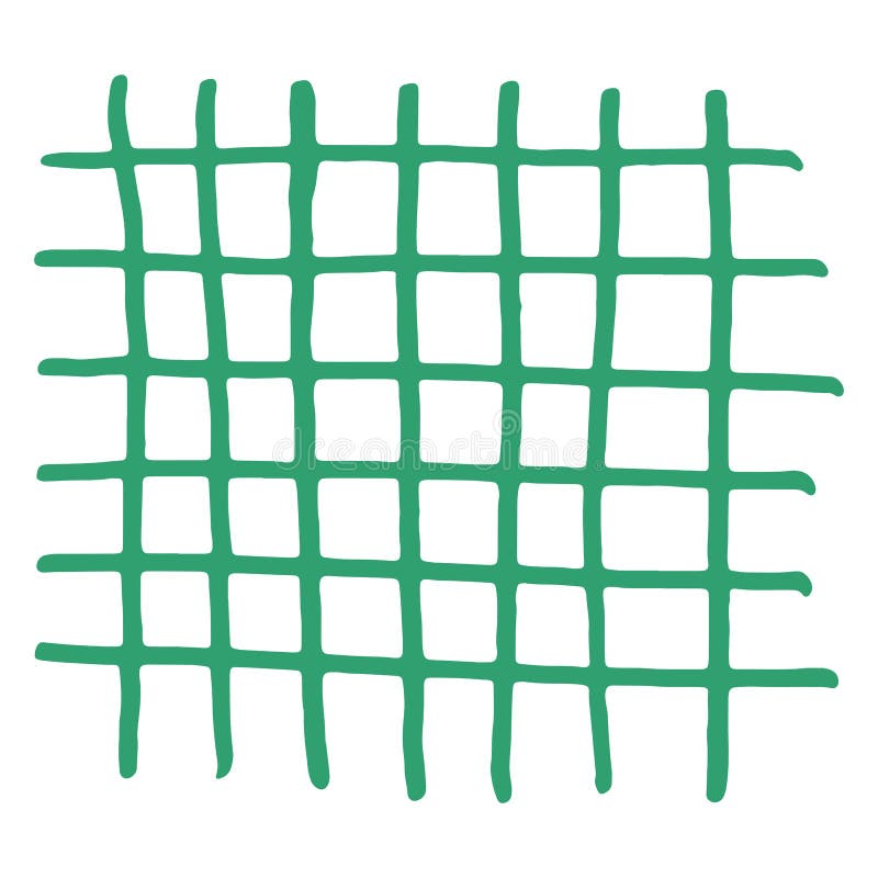 Handdrawn green grid. stock vector. Illustration of grid - 163151715