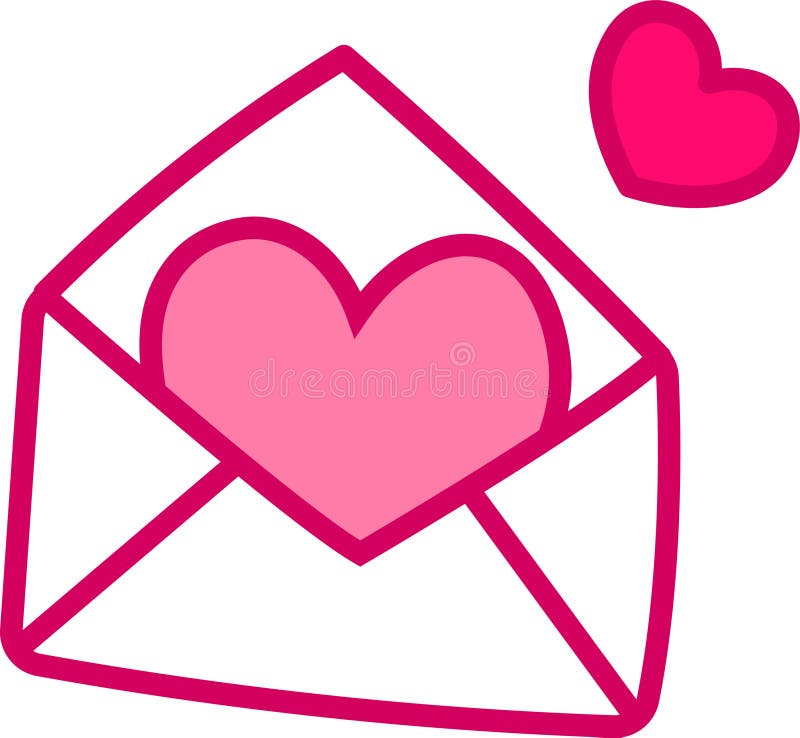Handdrawn Heart Inside Envelope Stock Vector - Illustration of concept ...