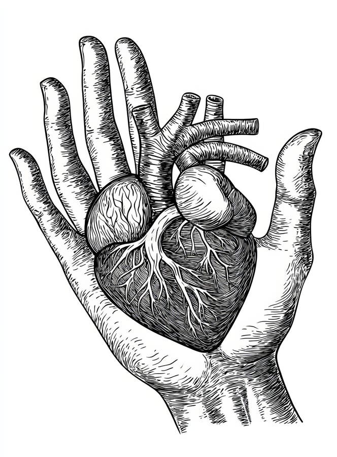 Handdrawn Heart Sketch Art Modern Illustration Design Stock Photo ...