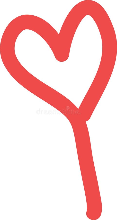 Handdrawn Heart Stick stock illustration. Illustration of vector ...