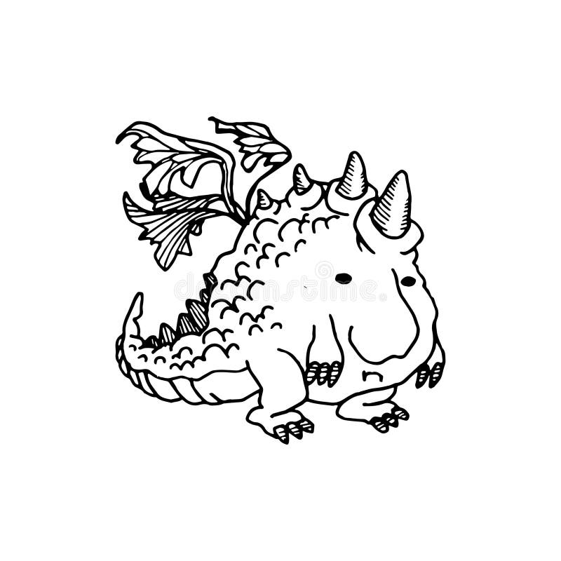 Handdrawn Magic Creature, Magic Animal Drawing Stock Vector ...
