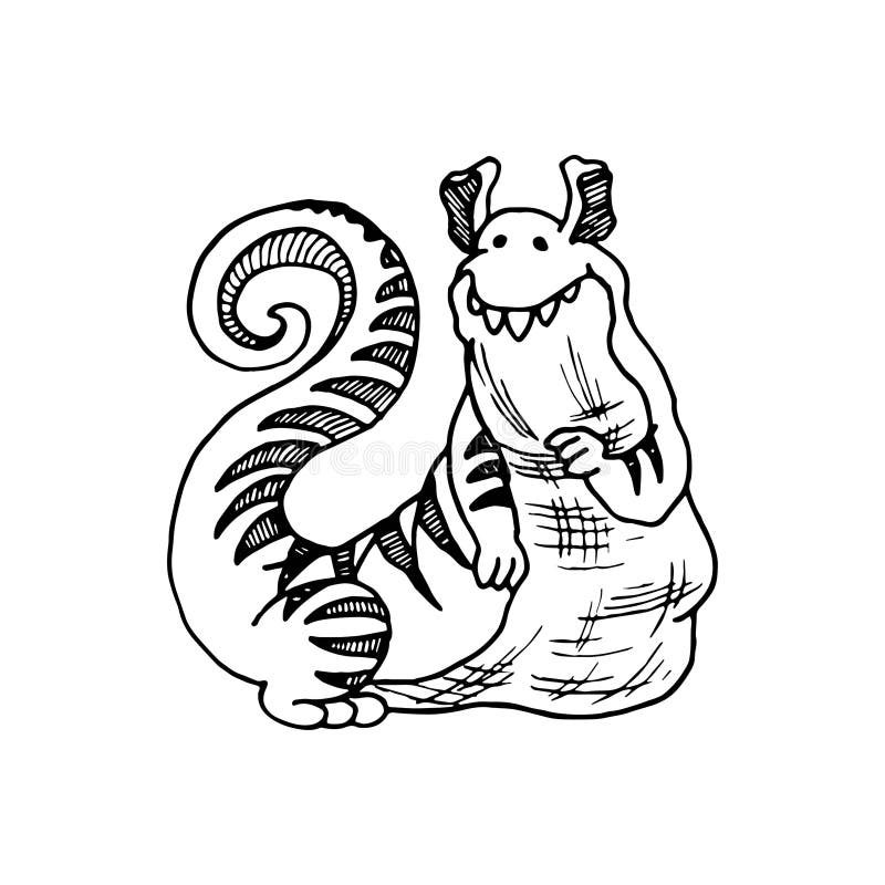 Handdrawn Magic Creature, Magic Animal Drawing Stock Vector ...