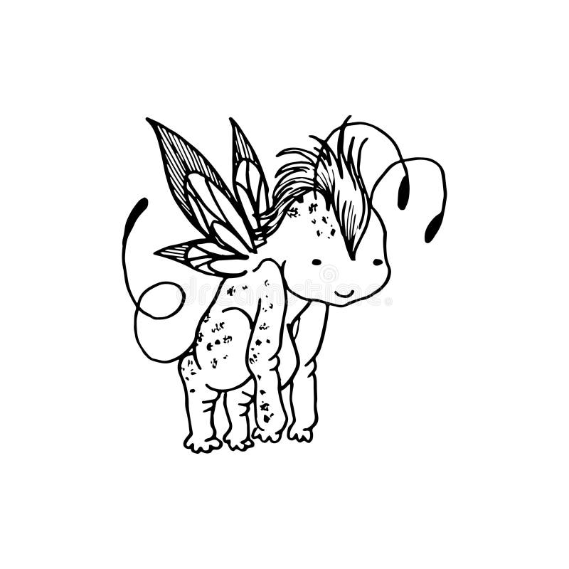 Handdrawn Magic Creature, Magic Animal Drawing Stock Vector ...