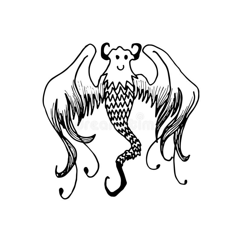 Handdrawn Magic Creature, Magic Animal Drawing Stock Vector ...
