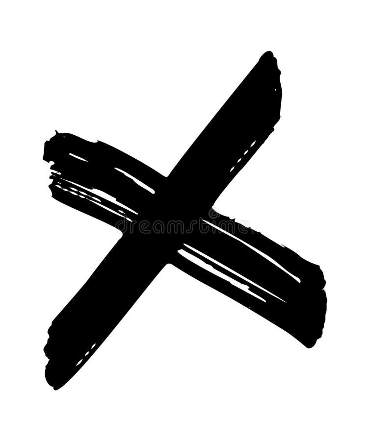 Handdrawn Multiplication Sign Scribble Symbol Stock Vector ...