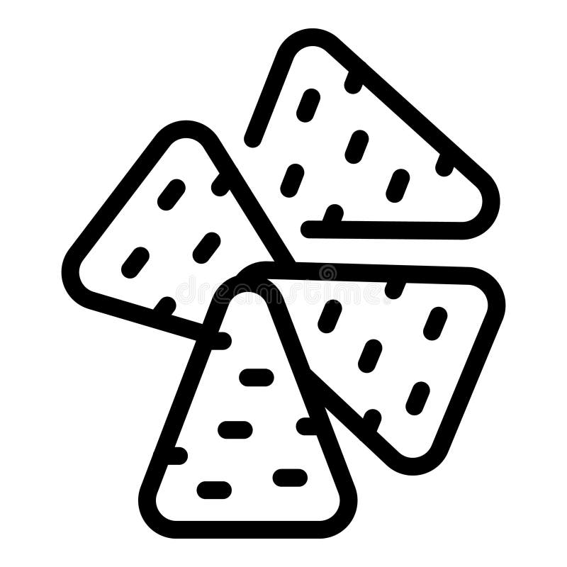 Handdrawn Nacho Chips Vector Icon Stock Illustration - Illustration of ...