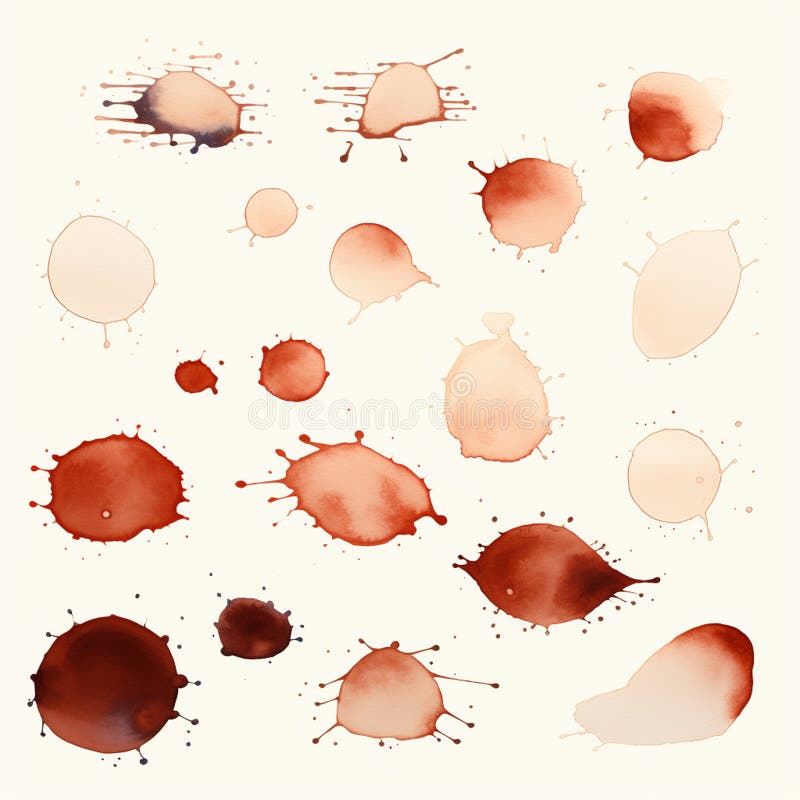 HandDrawn Paint Splatter with Abstract Drip and Colorful Ink Spots ...