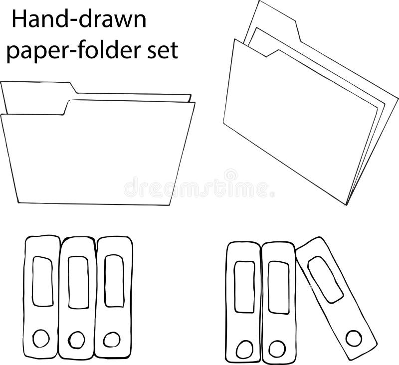 Handdrawn Folder Doodle Icon. Hand Drawn Black Sketch Stock Vector ...
