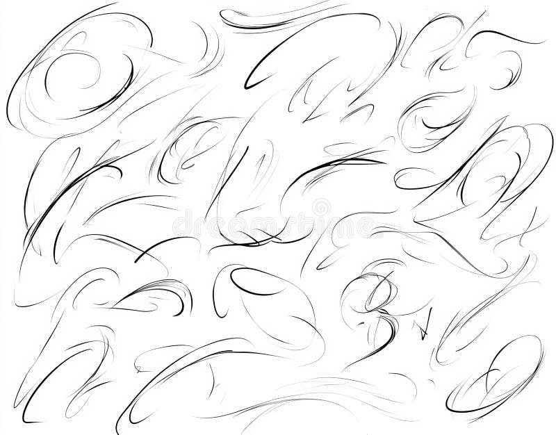 Handdrawn Random Signatures, Abstract Strokes, Sign Samples, Scribbles ...