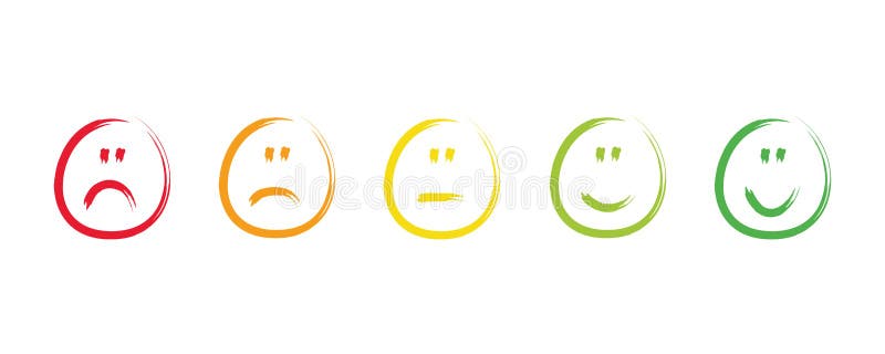 Handdrawn Rating Satisfaction Feedback Emotions Stock Vector ...