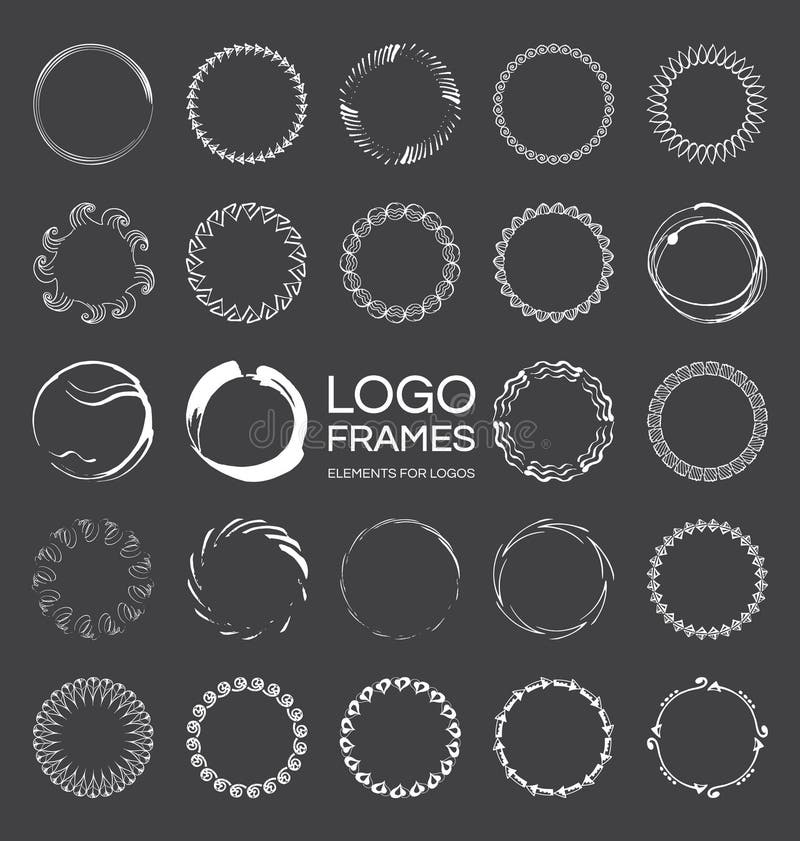 Handdrawn round frames stock illustration. Illustration of drawn - 76576066