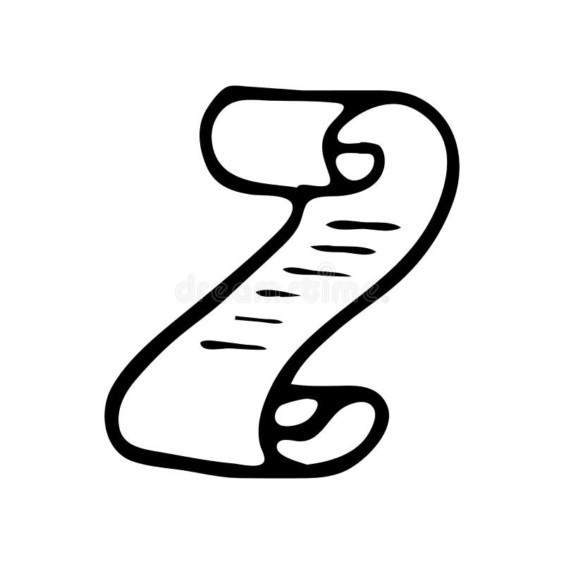Handdrawn Scroll Doodle Icon. Hand Drawn Black Sketch. Sign Symbol ... Handdrawn Scroll Doodle Icon. Hand Drawn Black Sketch. Sign Symbol ...