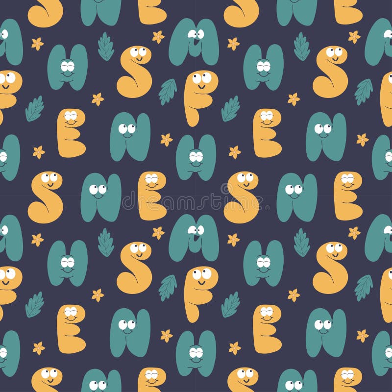 Funny Letters Pattern Stock Illustrations – 3,020 Funny Letters Pattern ...