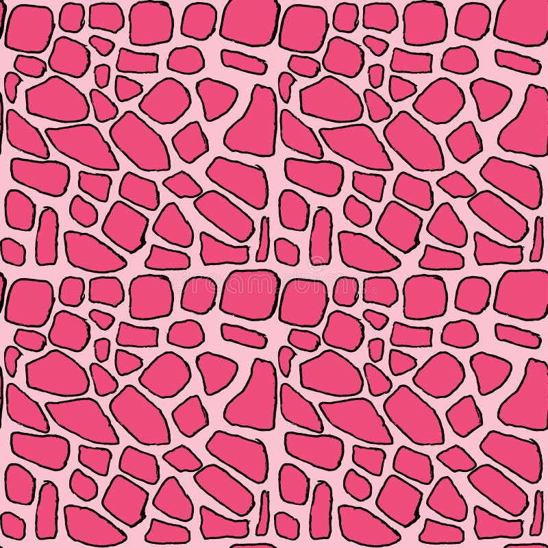 Handdrawn Seamless Pink Pattern. Vector Illustration. Stock Vector ...