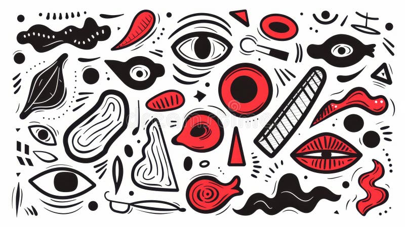 Modern Trendy Vector Shapes and Doodles, Isolated Elements for ...