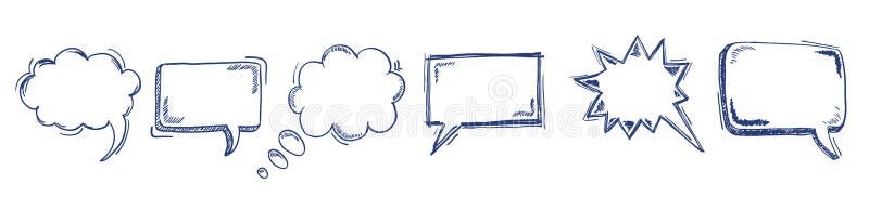 Handdrawn Speech Bubbles Header Stock Vector - Illustration of drawn ...