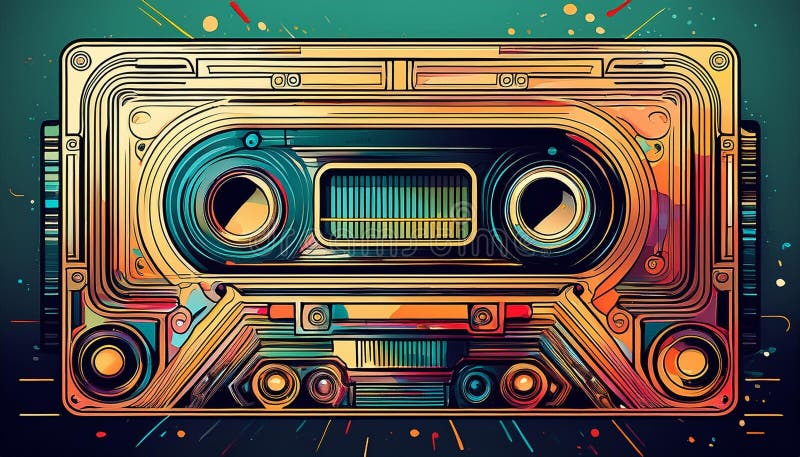 Handdrawn Tape Cassette, AI Generated Stock Illustration - Illustration ...