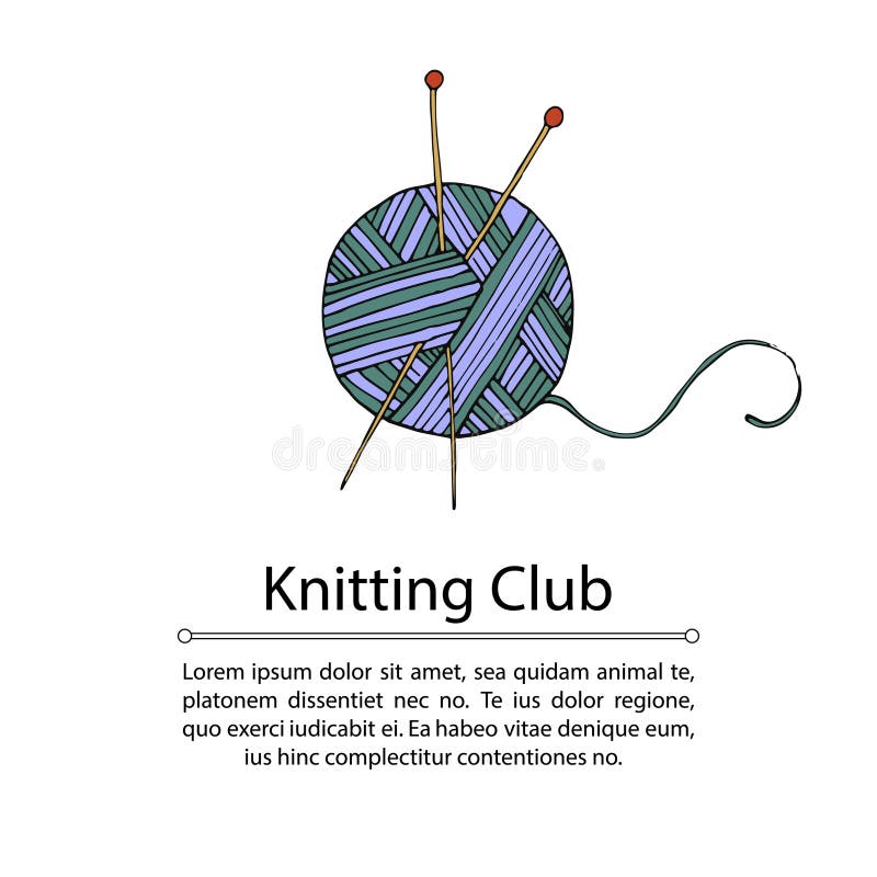 Handdrawn Vector Doodle Logo. Stock Vector - Illustration of knitting ...