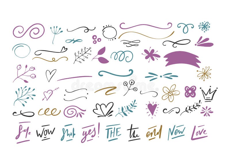 Handdrawn vector doodles. stock vector. Illustration of floral - 105071424