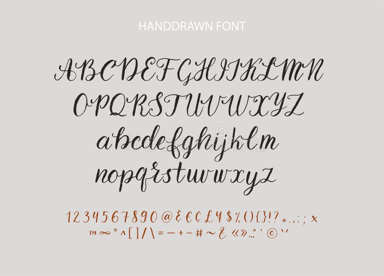 Handdrawn Vector Script Font. Brush Style Textured Calligraphy Cursive ...