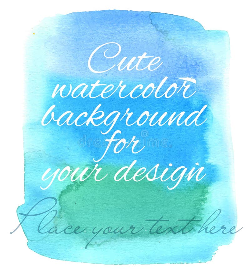 Handdrawn Watercolor Background with Designed Text Stock Vector ...