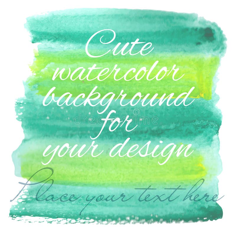 Handdrawn Watercolor Background with Designed Text Stock Vector ...