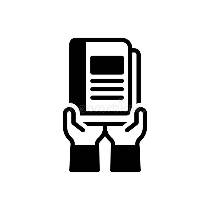 Black Solid Icon for Handed, Hand Over and Hold Stock Illustration ...