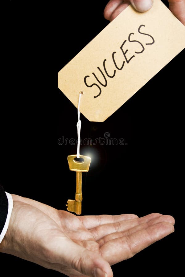 Handed key to success stock photo. Image of phrase, labels - 9050056