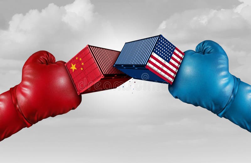 Handelsoorlog China De V.S. Stock Illustratie - Illustratie bestaande ...