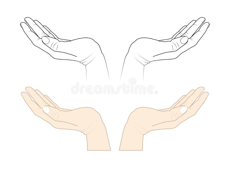 Open handen vector illustratie. Illustration of trek - 25366814