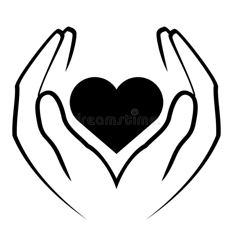 Hand Met Het Pictogram Van De Hartlijn Van De De Vredesliefdadigheid ...