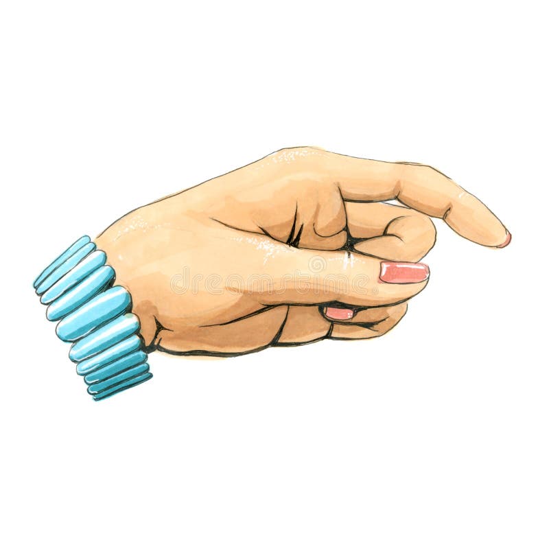 Handen Die Realistische Schets Trekken Stock Illustratie - Illustration ...